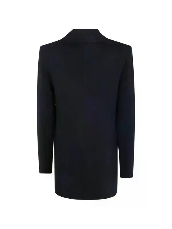 Elisabetta Franchi Double-breasted Knit Blazer - Black