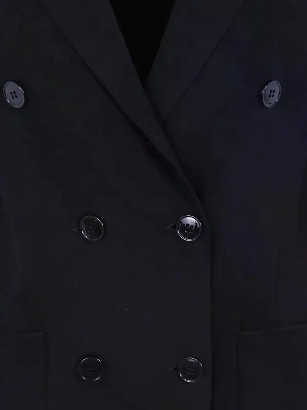 Elisabetta Franchi Double-breasted Knit Blazer - Black