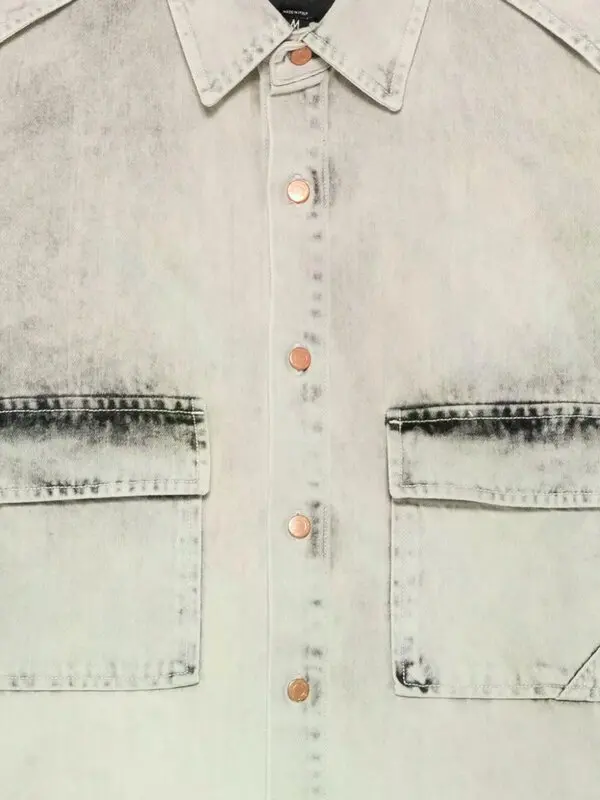 3x1 Kenya Acid-wash Epaulette Denim Jacket