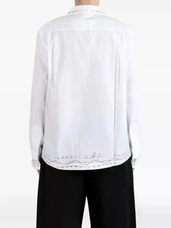 BODE Embroidered Long-sleeve Shirt - White