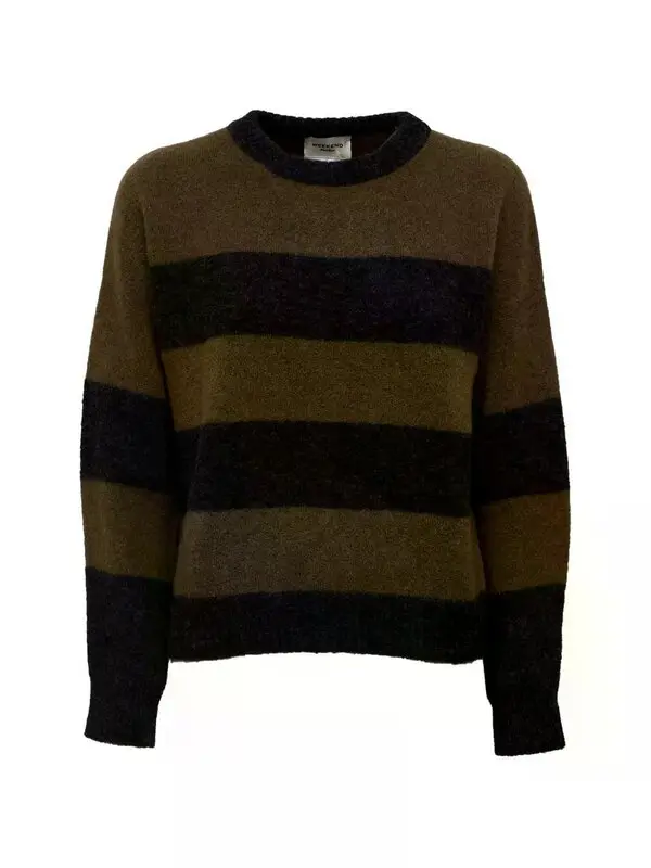 Max Mara Striped Wool-blend Sweater - Brown