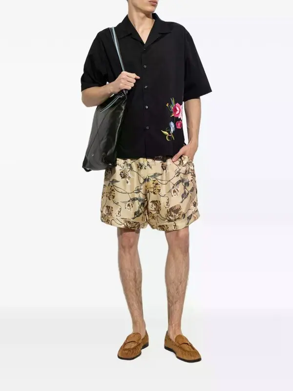 Kenzo Floral-embroidered Camp-collar Shirt
