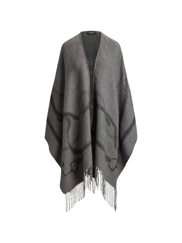 Ralph Lauren Chain-print Fringed Poncho