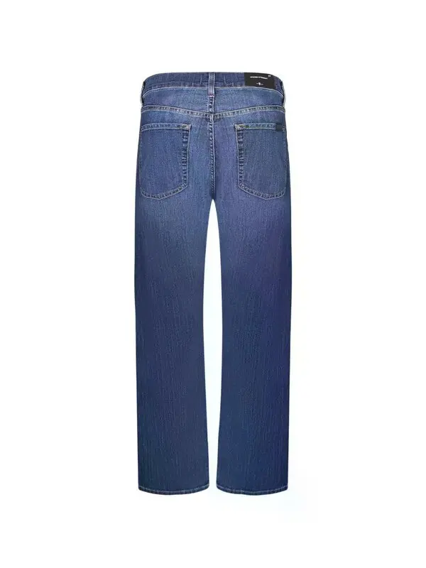 7 For All Mankind Faded-effect Whiskered Jeans