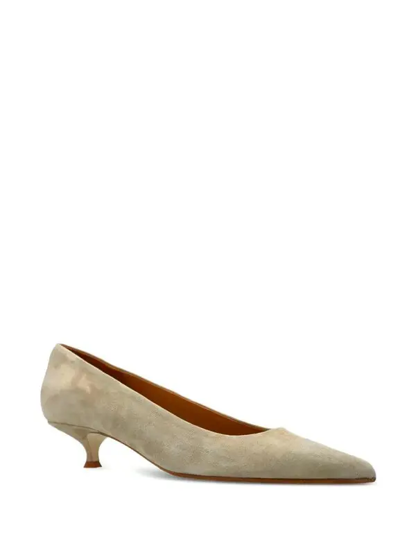 AeydĒ Cari Pointed-toe Suede Pumps - Grey