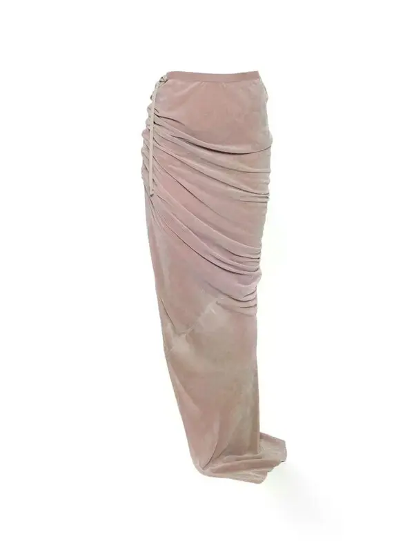 Rick Owens Edfu Ruched Drawstring Maxi Skirt - Pink