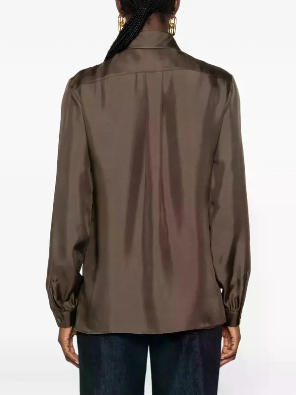 Etro Belt-print Silk Shirt - Brown