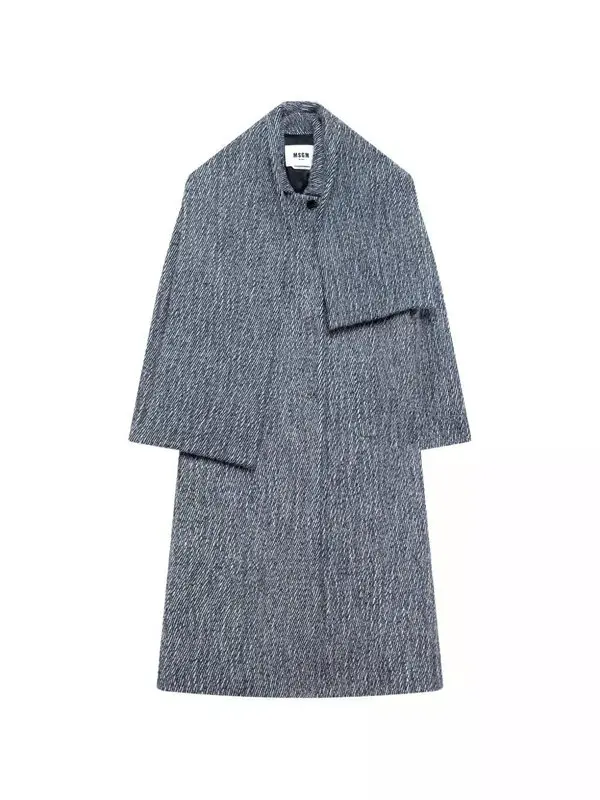 MSGM Scarf-detail Textured Coat