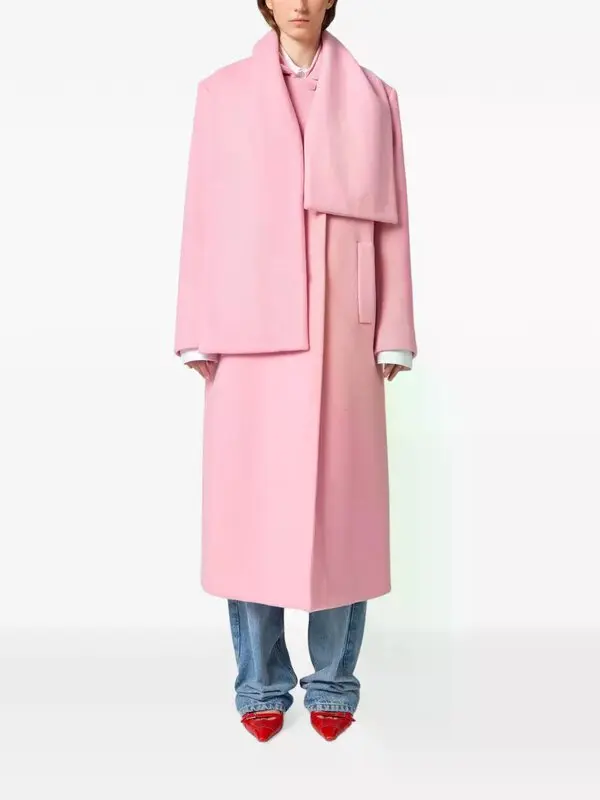 MSGM Scarf-detail Single-breasted Coat