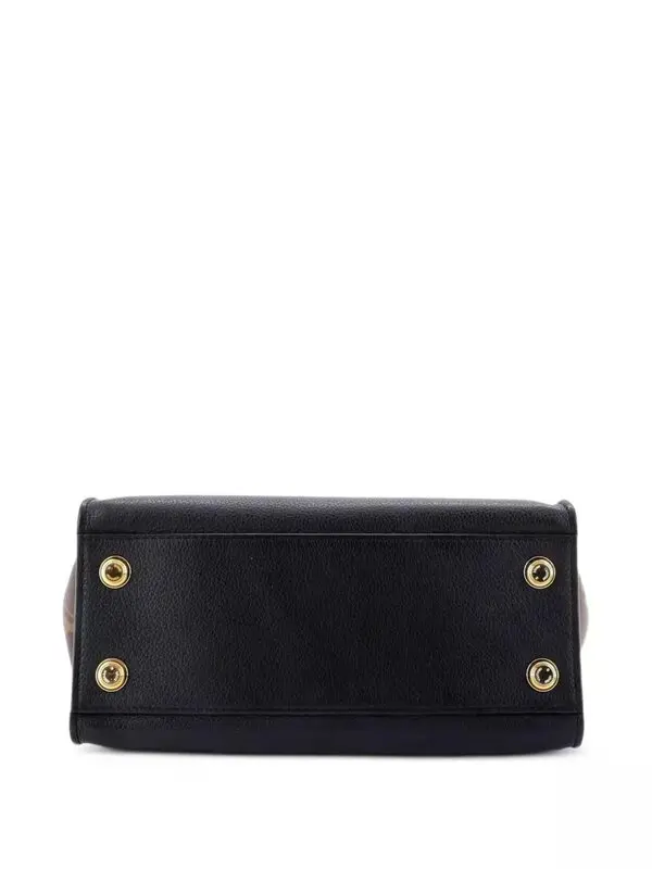LOUIS VUITTON On My Side Tote Leather With Monogram Canvas Pm Shoulder Bag - Black