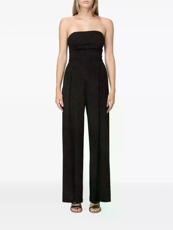 HANITA Glitter-effect Strapless Jumpsuit - Brown