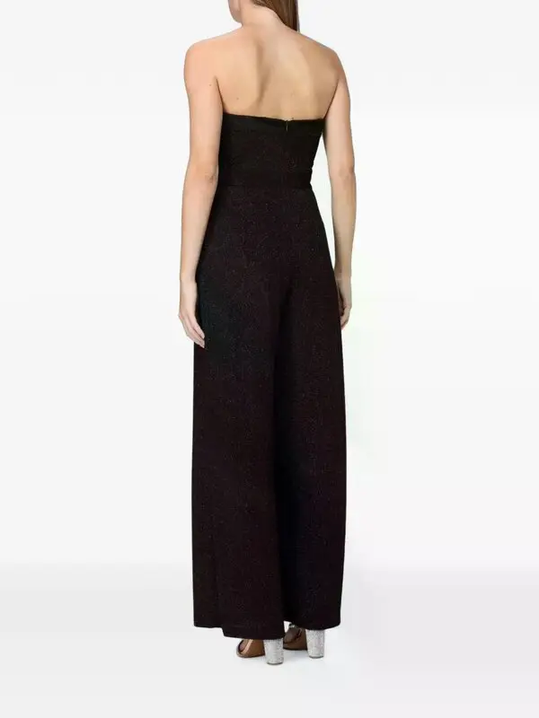HANITA Glitter-effect Strapless Jumpsuit - Brown