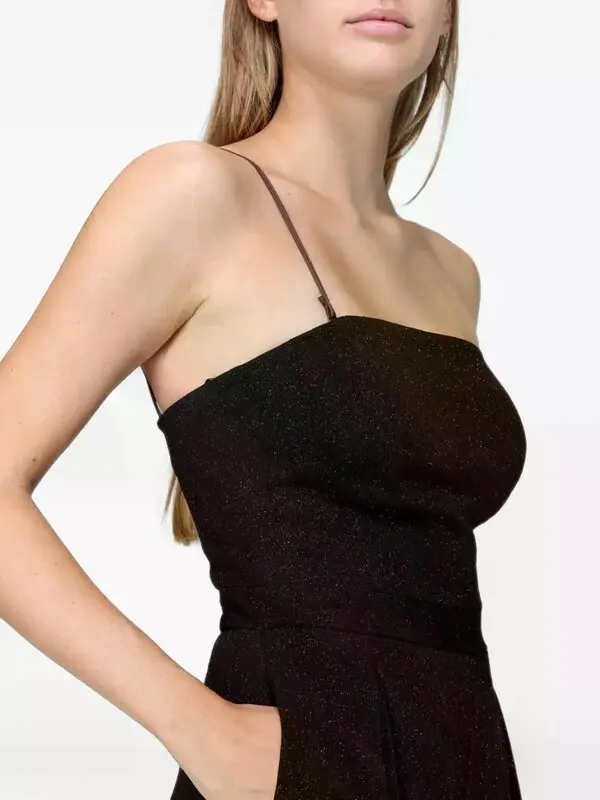 HANITA Glitter-effect Strapless Jumpsuit - Brown
