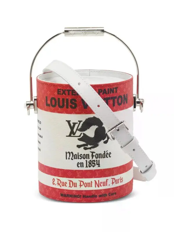 LOUIS VUITTON 2022 Paint Can Monogram Bucket Bag - Red