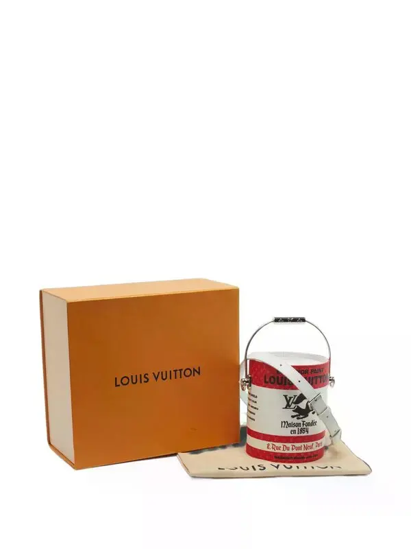 LOUIS VUITTON 2022 Paint Can Monogram Bucket Bag - Red