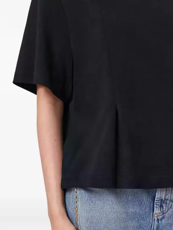 ALLSAINTS Pleated Logo-embroidered T-shirt - Black