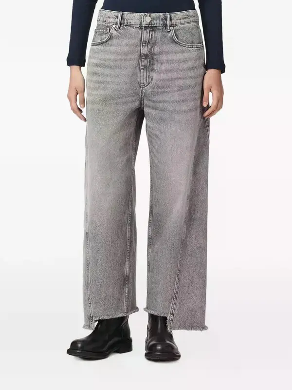 ALLSAINTS Frayed Raw-hem Wide-leg Jeans