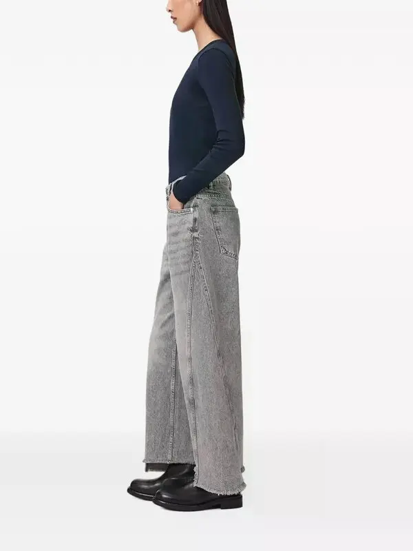 ALLSAINTS Frayed Raw-hem Wide-leg Jeans