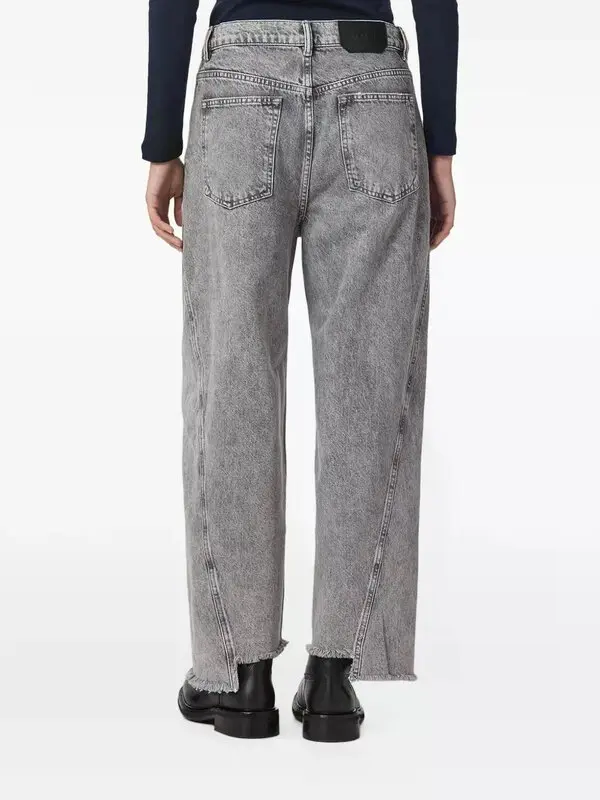 ALLSAINTS Frayed Raw-hem Wide-leg Jeans