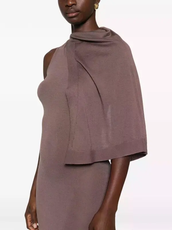 Rick Owens Scarf One-shoulder Draped Maxi Dress - Purple