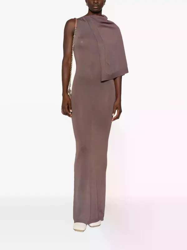 Rick Owens Scarf One-shoulder Draped Maxi Dress - Purple