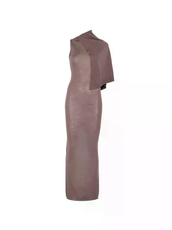 Rick Owens Scarf One-shoulder Draped Maxi Dress - Purple