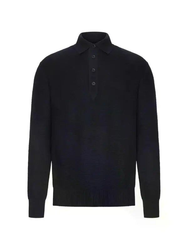 Zegna Oasi Cashmere Polo Shirt - Black