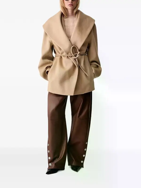 Sportmax Uguale Belted Shawl-collar Jacket
