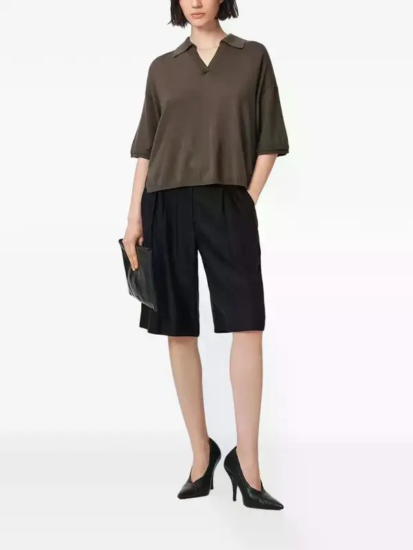 ALLSAINTS Bern Mixed-panel Polo-style Top - Brown