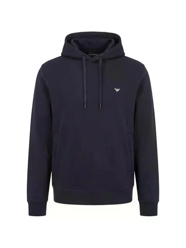 Emporio Armani Logo-plaque Drawstring Hoodie