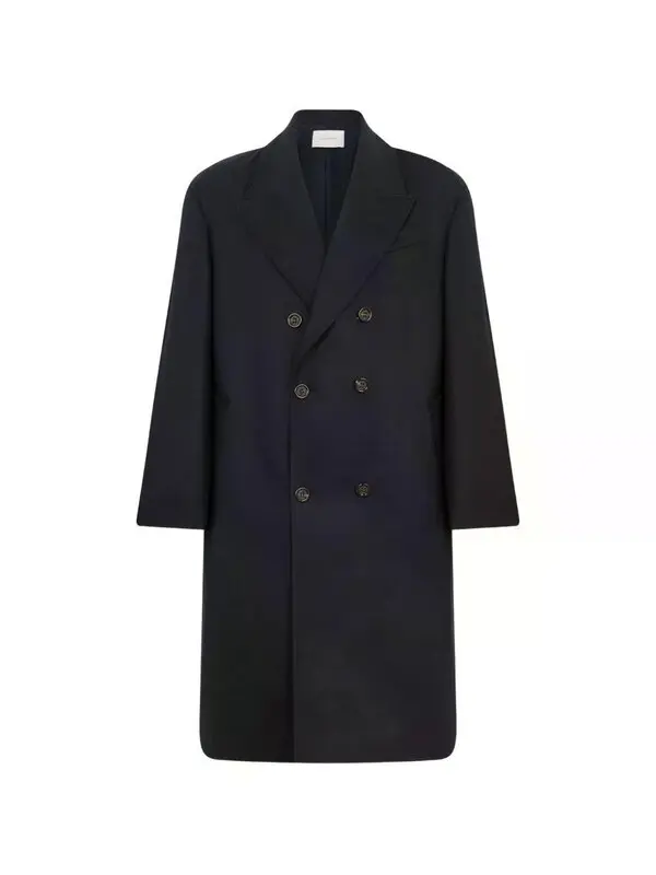 PAOLO PECORA Double-breasted Loose-fit Coat - Blue