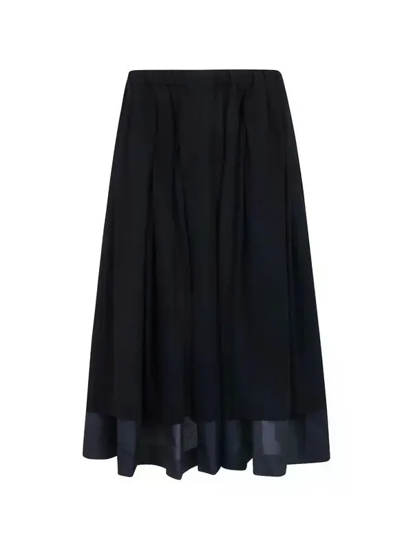 Comme Des Garçons Pleated Layered Midi Skirt - Black