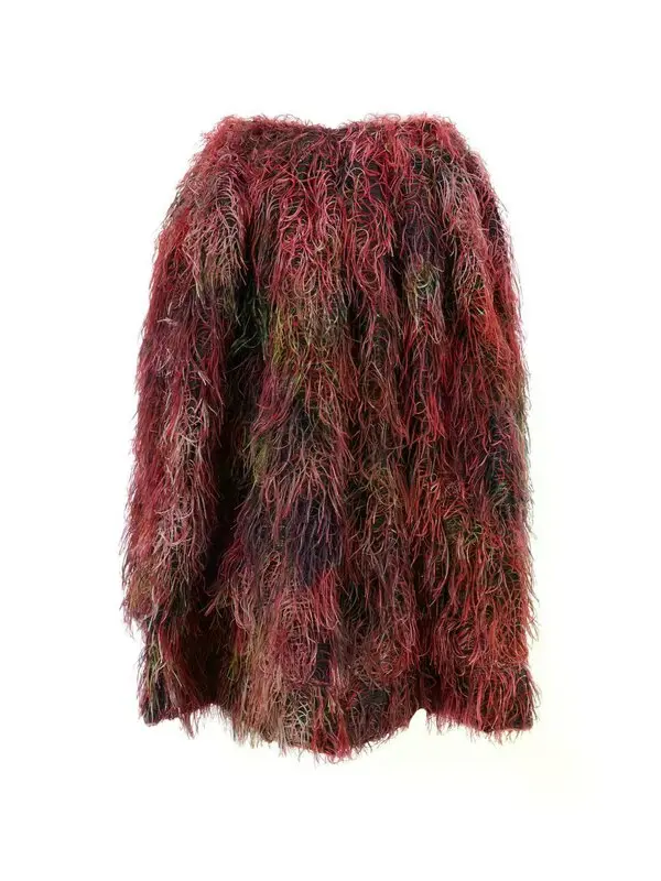 Comme Des Garçons Fringed Asymmetric Midi Skirt - Multicolour
