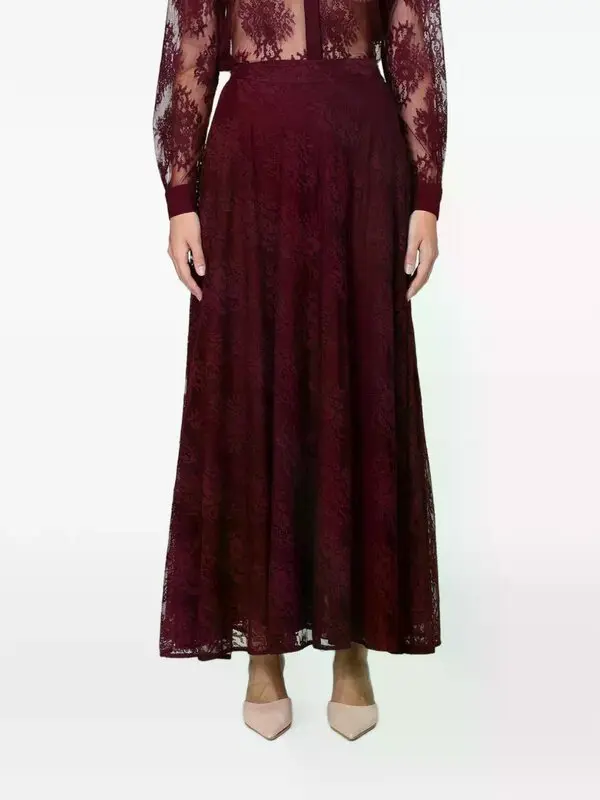 HANITA Floral-lace Flared Maxi Skirt