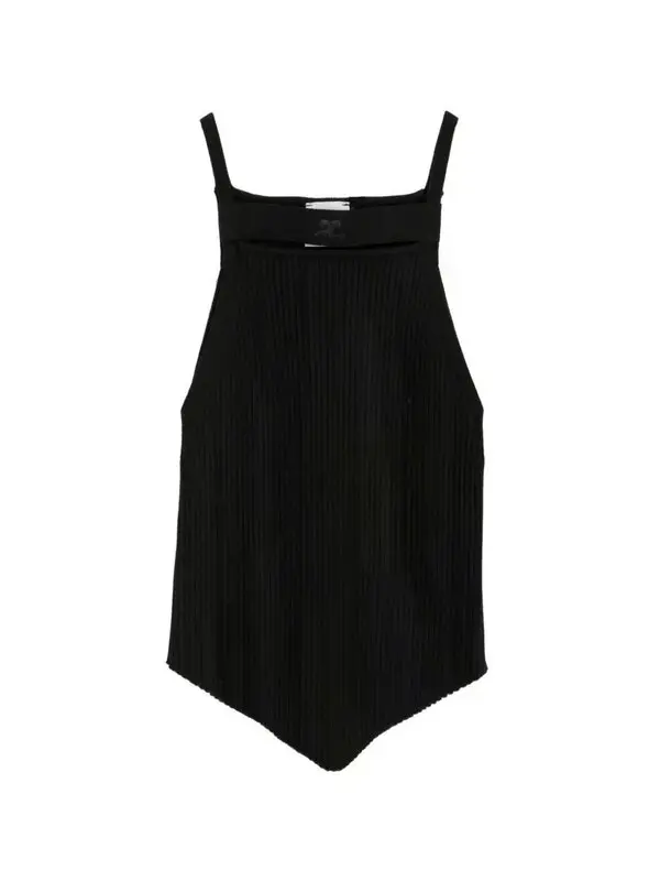 COURREGES Ribbed-knit Vest Top