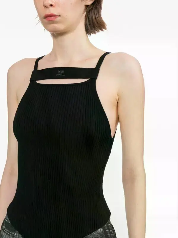 COURREGES Ribbed-knit Vest Top