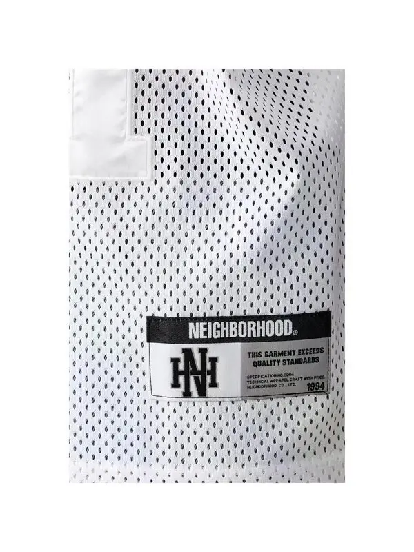 NEIGHBORHOOD Mesh-knit Logo-patch T-shirt - White