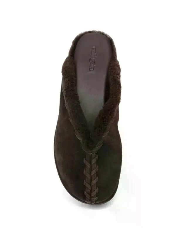 Cult Gaia Tazz Shearling-trim Mules