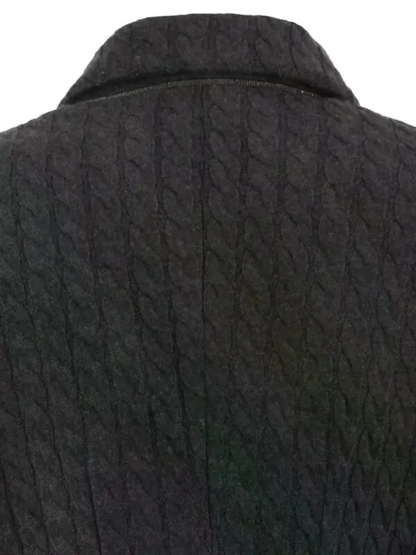 Brunello Cucinelli Double-breasted Cable-knit Blazer - Grey