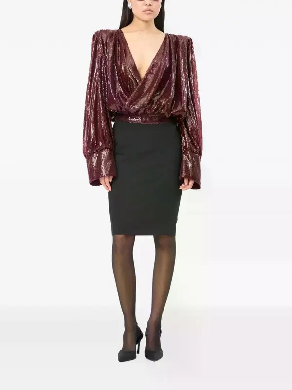 ROTATE BY BIRGER CHRISTENSEN Cut-out Midi Skirt - Black