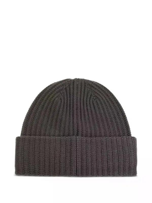 Emporio Armani Logo-embroidered Ribbed Beanie Hat