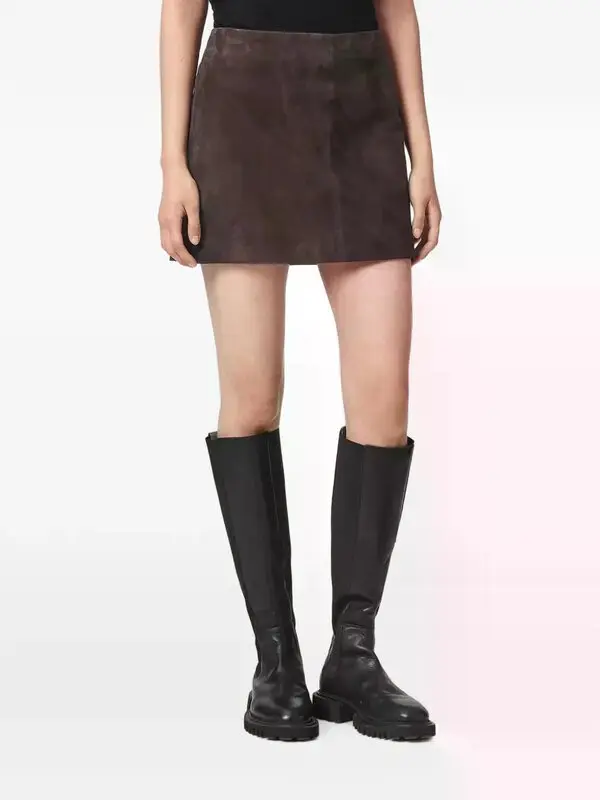 ALLSAINTS Renai Suede Mini Skirt - Brown