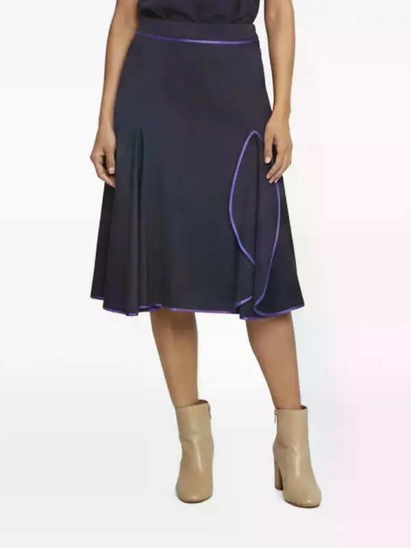 LOUIS VUITTON Contrasting-trim Flared Midi Skirt