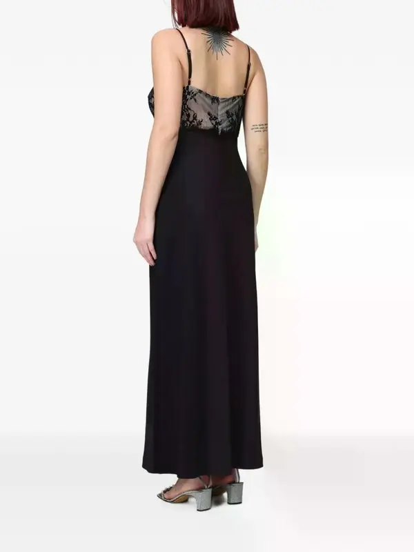 HANITA Lace-overlay Spaghetti-strap Maxi Dress