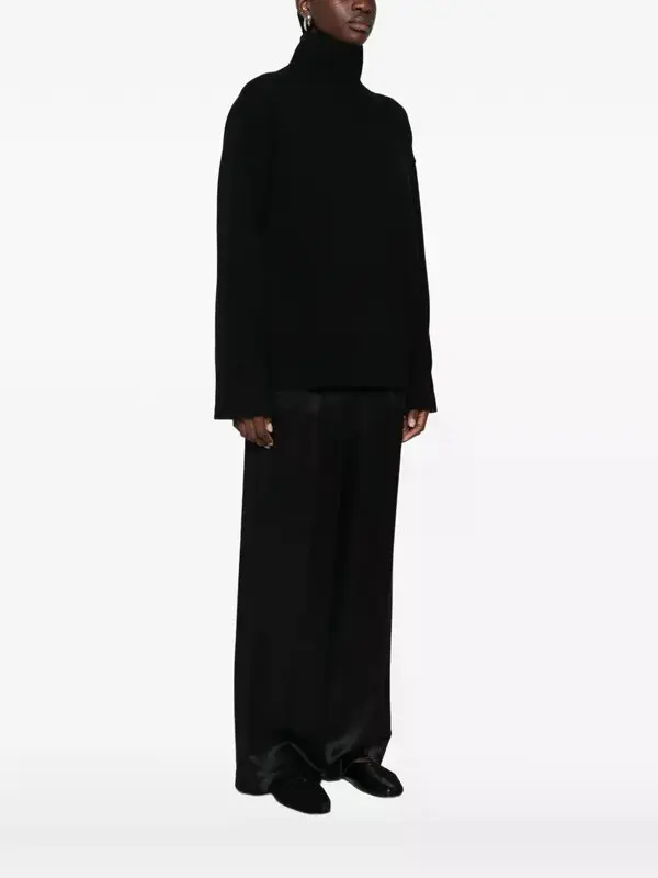 Soft Goat Ribbed-knit Roll-neck Sweater