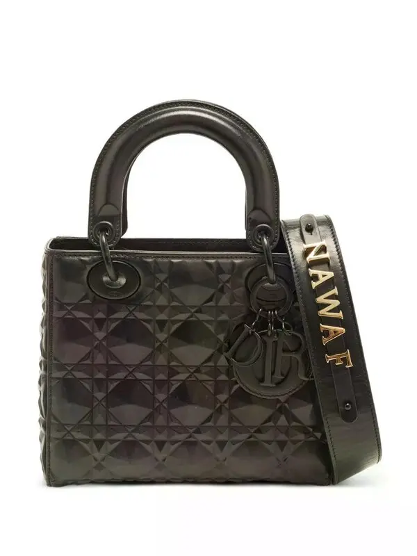 Dior 2022 Small Lady My Abcdior Cannage Tote Bag - Black