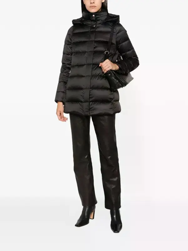 MOORER Delia Quilted Coat - Black