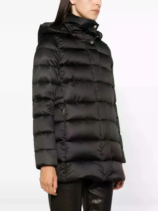 MOORER Delia Quilted Coat - Black