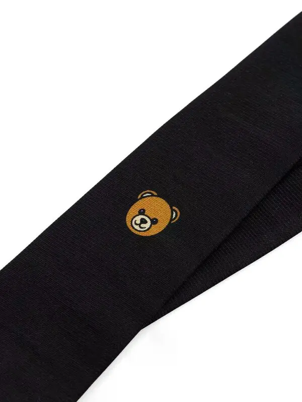 Moschino Teddy Bear Logo-embroidered Tie - Black