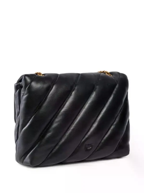 Pinko Large Love Bag Puff Maxi Quilt New Buckle Shoulder Bag - Black